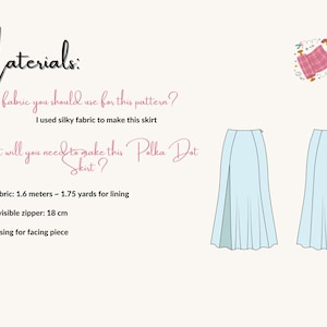 Polka Dot Skirt Pattern|side Slit Skirt Pattern|women Skirt Sewing ...
