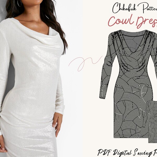 Cowl Dress Pattern - Etsy