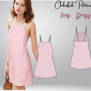 Inés Dress|minimalist Dress Pattern|mini Dress Pattern| Strap Dress ...