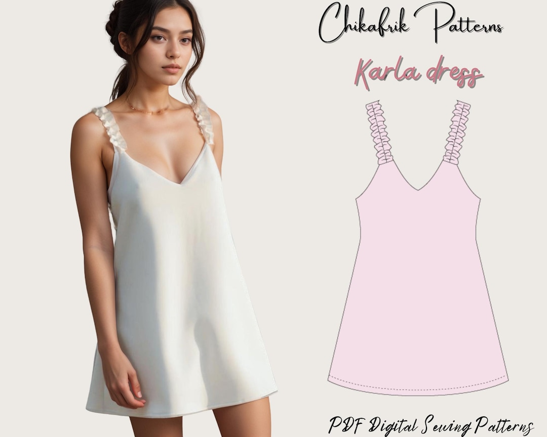 Karla Dress Pattern|women Dress Pattern|mini Dress Pattern |ruffled ...