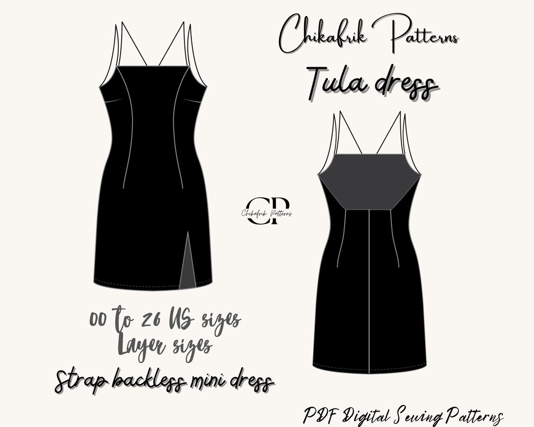 Tula Dress Patternwomen Sewing Patterndress Sewing Patternstrap Dress ...