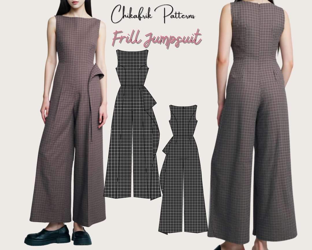 Frill Jumpsuit Sewing Pattern | Women's Playsuit (PDF Pattern) - Etsy