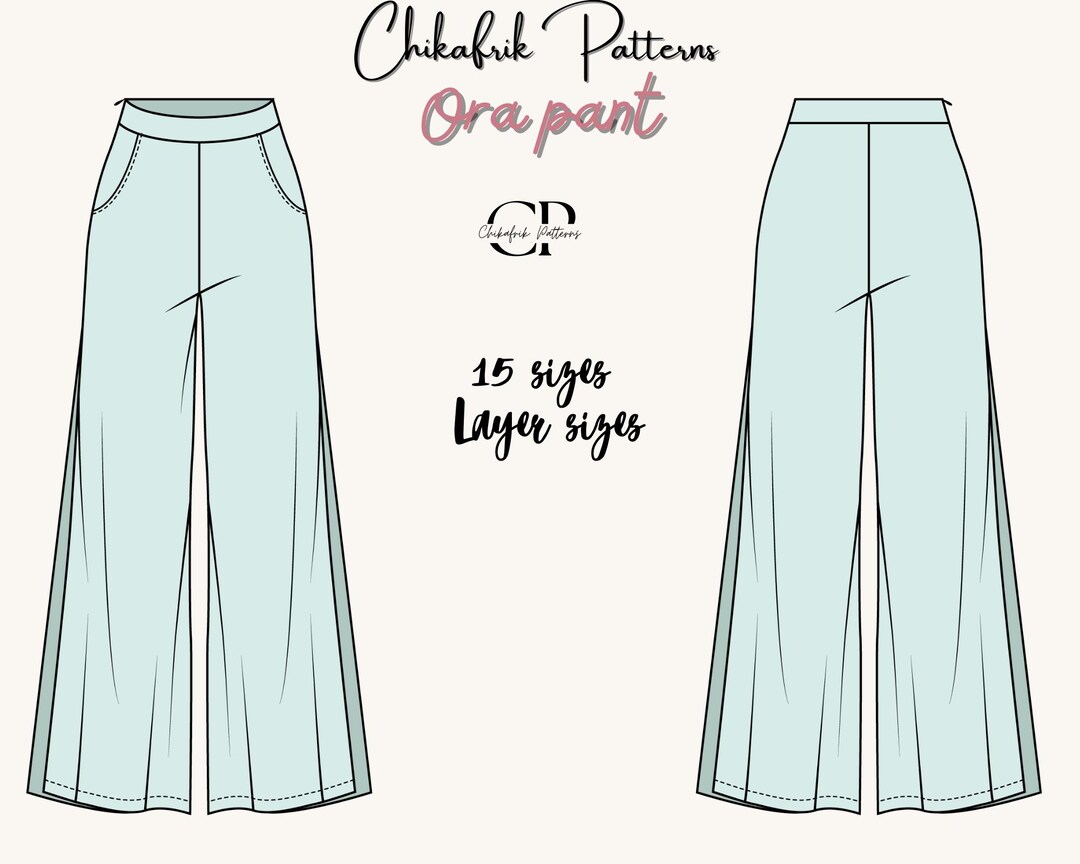 Women's Side Slit Pant Sewing Pattern: Ora Style (PDF Pattern) - Etsy
