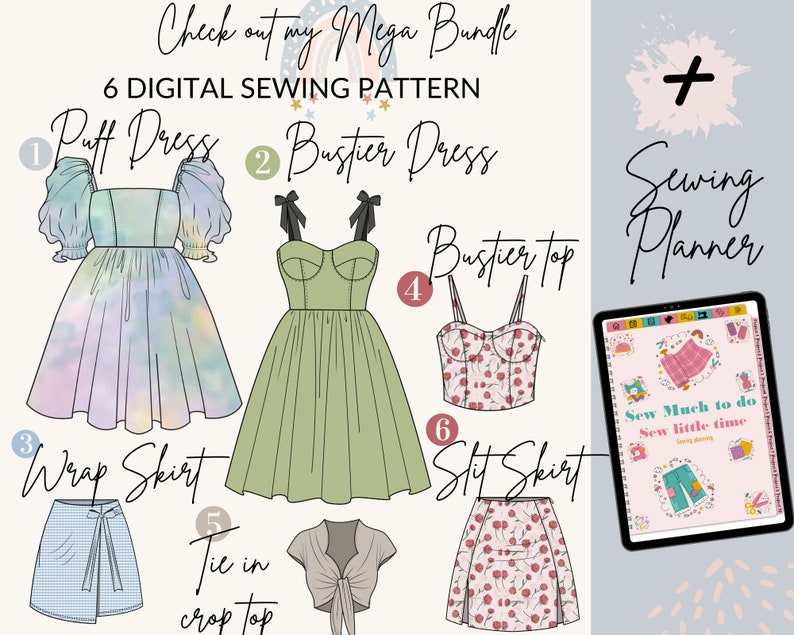 Puff Dress PATTERNPDF Digital Pattern 4 18 US Sizesewing - Etsy