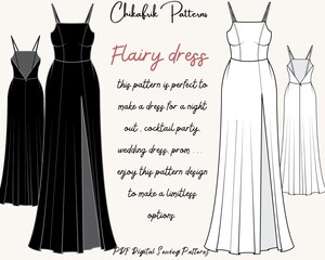High-low Prom Dress Sewing Pattern, Homecoming Dress, Cocktail Dress ...