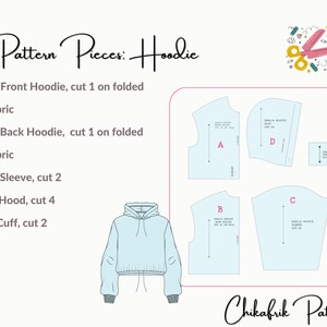 Dahlia Hoodie Pattern|crop Top Hoodie Sewing Pattern|women Sewing ...