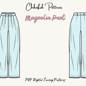 Magnolia Pant Sewing Pattern: Wide Leg Pleated Trousers (PDF) - Etsy