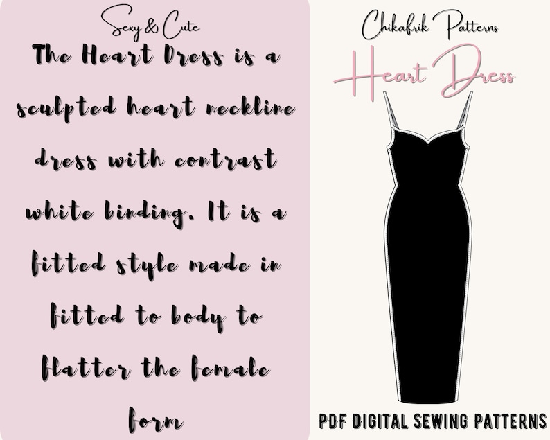 Heart Dress Patternbodycon Dress Patternwomen Dress - Etsy