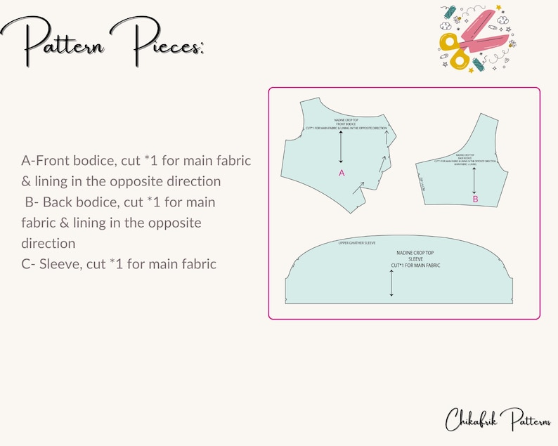Puffy Sleeve Top Sewing Pattern: Asymmetrical One Shoulder Design (PDF ...