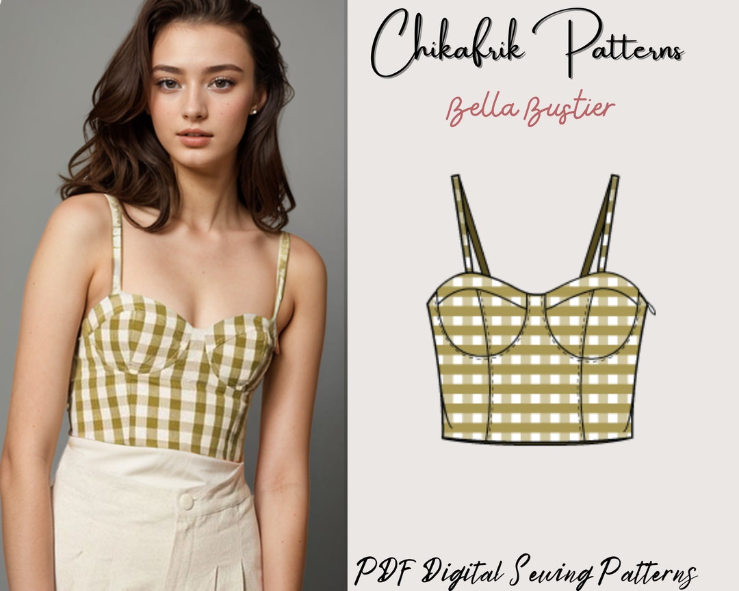 Bustier Pattern7sizes XXS XXL Bustier Top PDF Sewing Pattern bodice ...