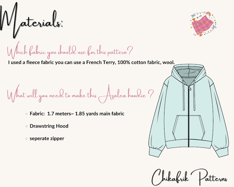 Azalea Slouchy Zip-up Hoodie Sewing Pattern: Women's Oversize Fit (PDF ...