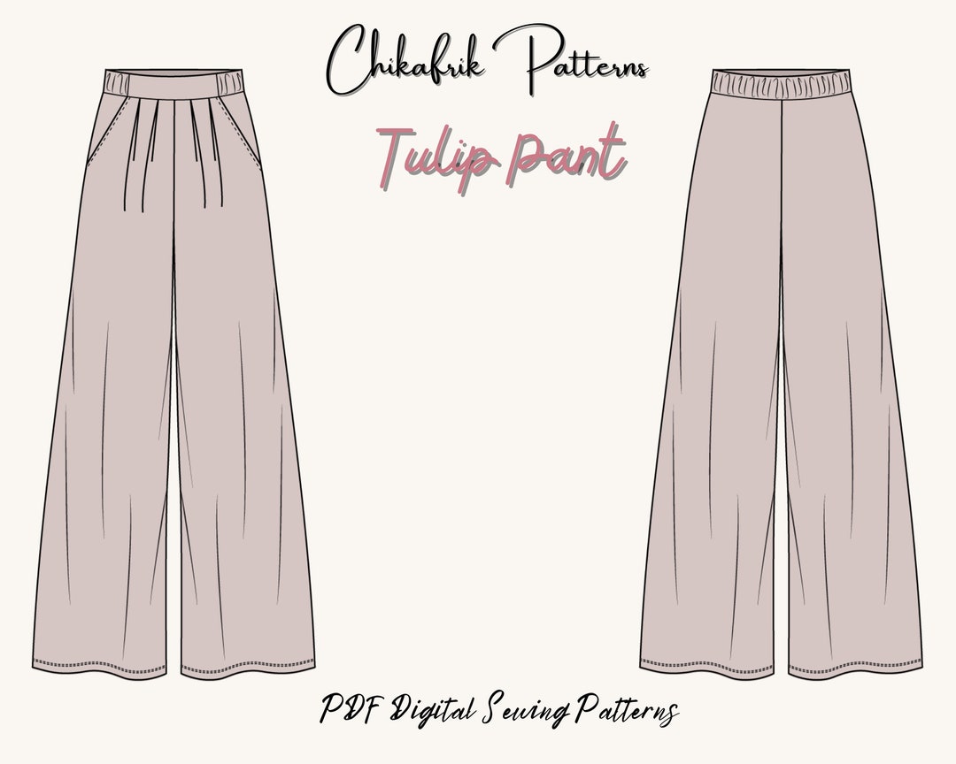 Tulip Pant Sewing Patternwide Leg Pant Patternwomen Pant Sewing ...