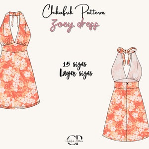 Zoey Halter Neck Summer Dress Sewing Pattern (PDF Pattern) - Etsy
