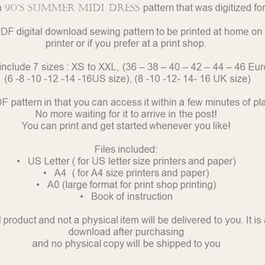 90's Summer Midi Dress Sewing Patterndigital PDF Sewing - Etsy Canada