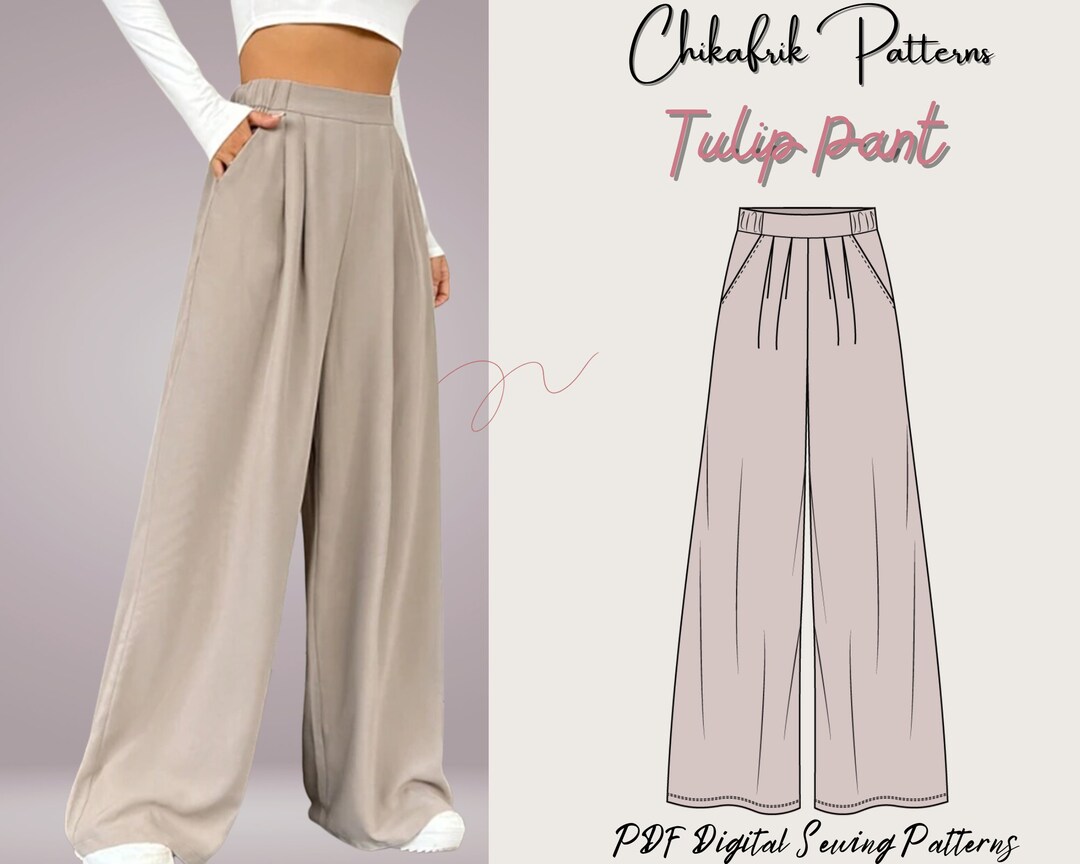 Tulip Pant Sewing Patternwide Leg Pant Patternwomen Pant Sewing ...