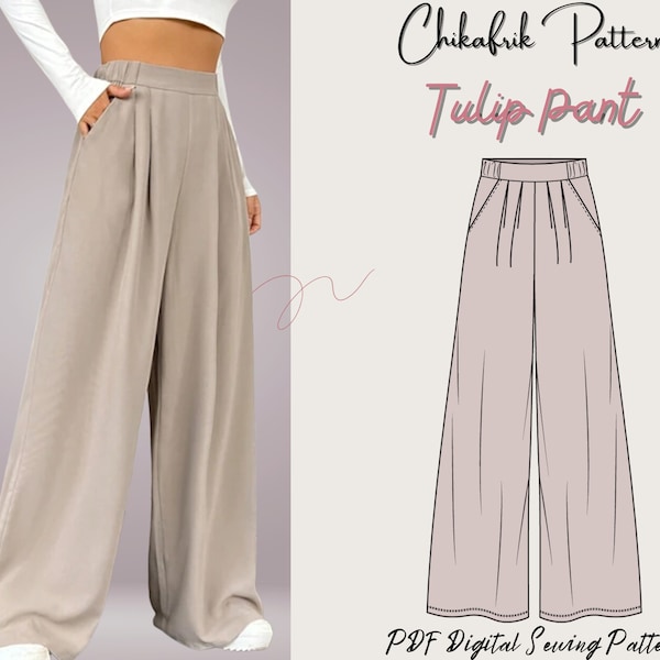 Wide Leg Pants Pattern - Etsy