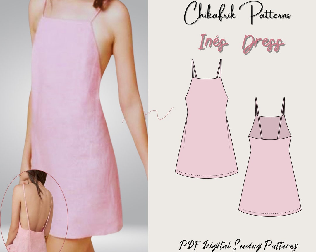 Inés Dressminimalist Dress Patternmini Dress Pattern Strap Dress ...