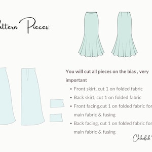 Victoria Bias Cut Midi Skirt Sewing Pattern (PDF Download) - Etsy