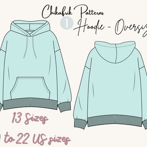 Hoodie Sewing Pattern Bundle: Oversized, Zipped, Fitted Styles (PDF ...