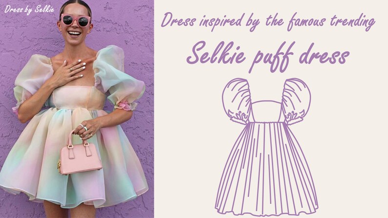 Puff Dress PATTERNPDF Digital Pattern 4 18 US Sizesewing - Etsy UK