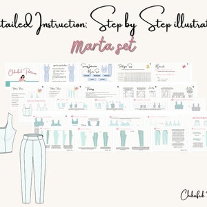 Marta Summer Set Sewing Pattern: Crop Top & Fitted Pants (PDF Pattern ...