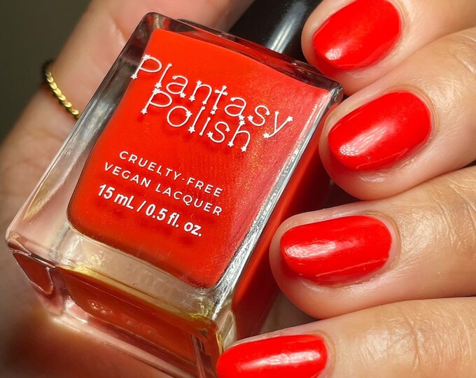 Flaming Hot Fluorescent Cherry Bright Red Nail Polish Infused With ...