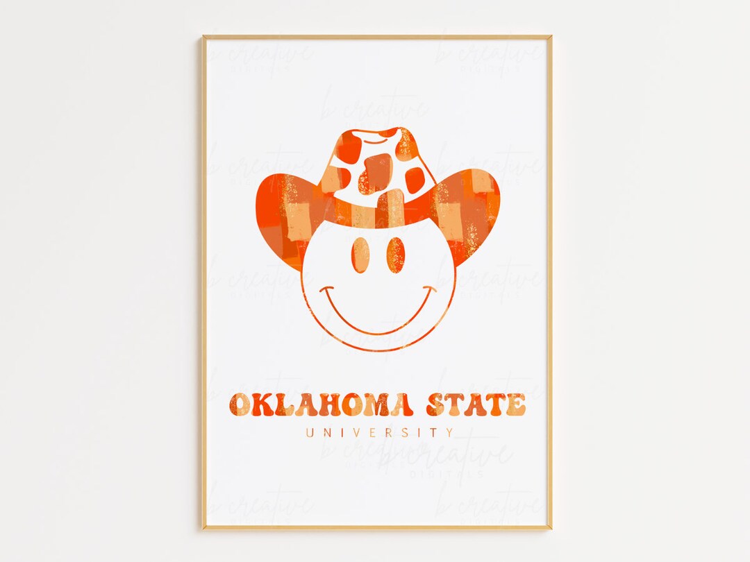 OSU Oklahoma State University Smiley Wall Print Posters - Etsy