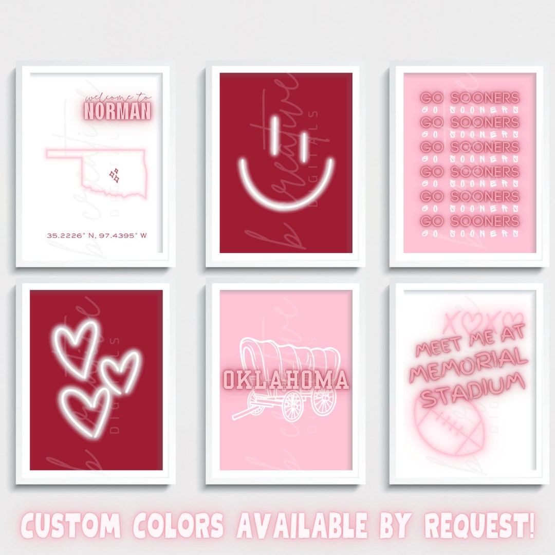 Neon University of Oklahoma Wall Print Posters - Etsy