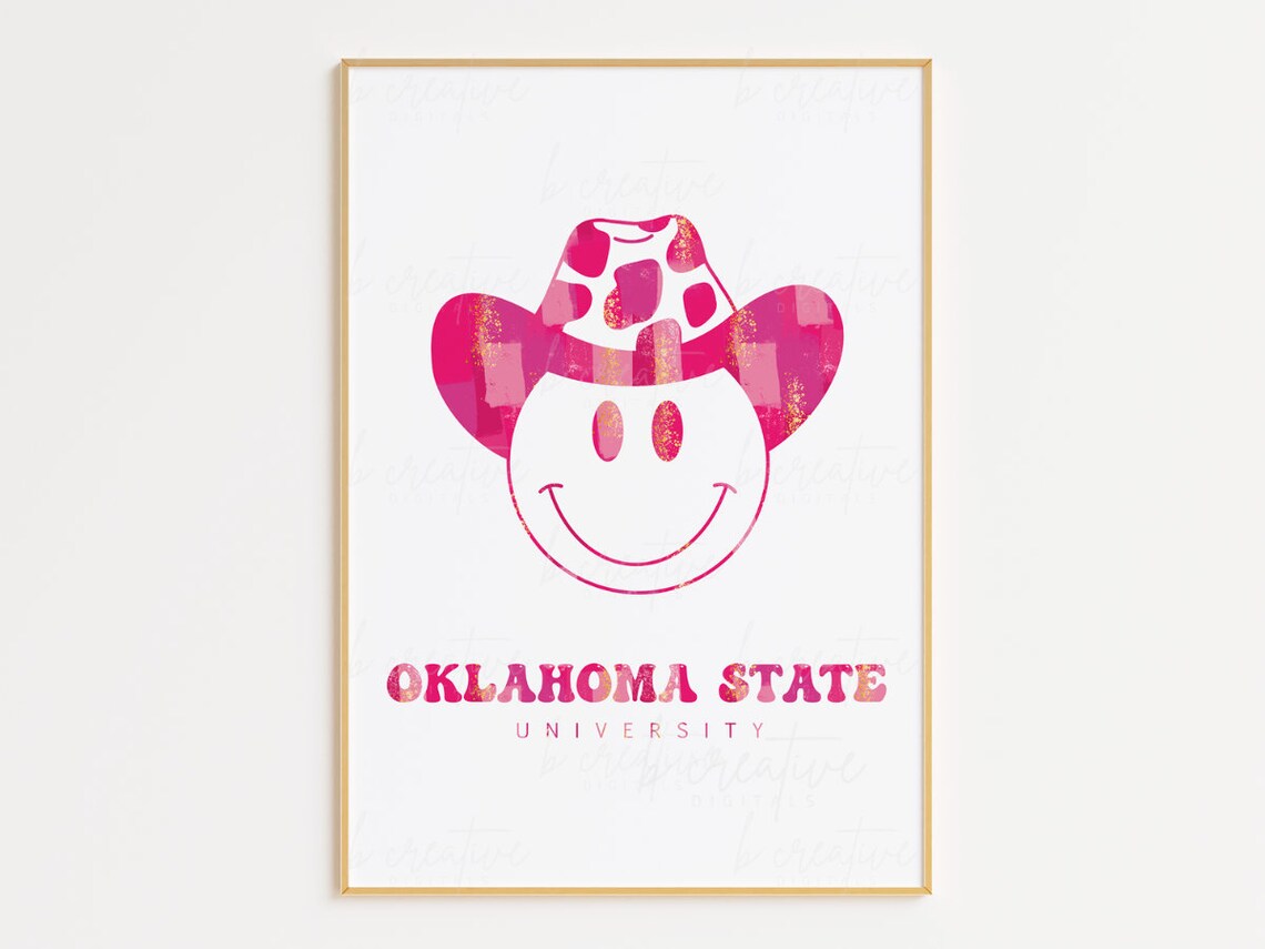 OSU Oklahoma State University Smiley Wall Print Posters - Etsy