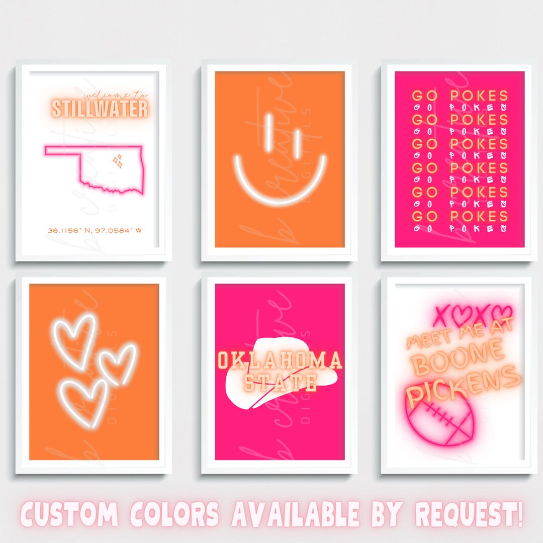OSU Neon Oklahoma State University Wall Print Posters - Etsy