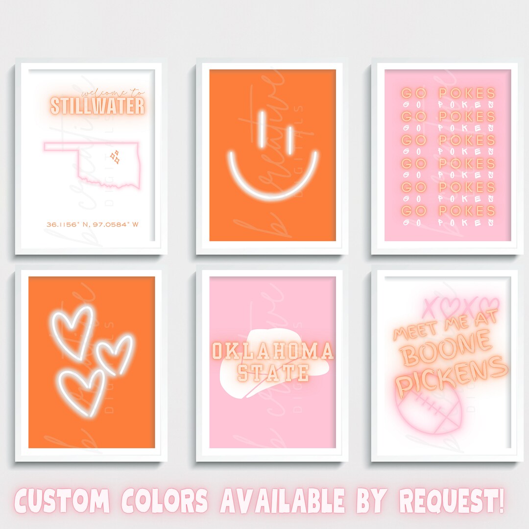 OSU Neon Oklahoma State University Wall Print Posters - Etsy