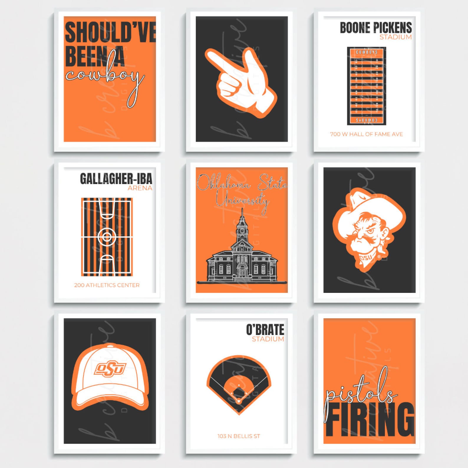 OSU Oklahoma State University Wall Print Posters - Etsy