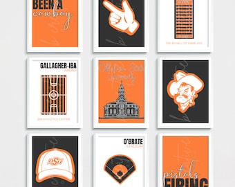 OSU Oklahoma State University Wall Print Posters - Etsy