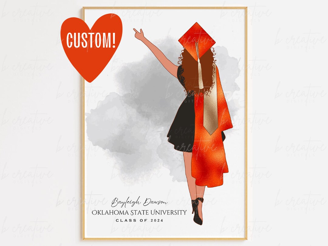 OSU Oklahoma State University Custom Graduation Portrait Wall Print ...