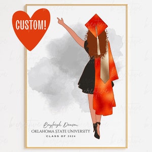 OSU Oklahoma State University Custom Graduation Portrait Wall Print ...