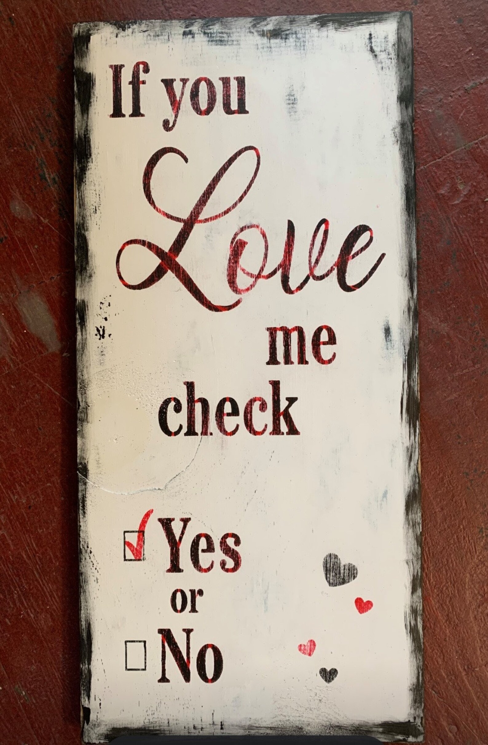 If You Love Me Check Yes or No/ Farmhouse/rustic/valentines / - Etsy UK
