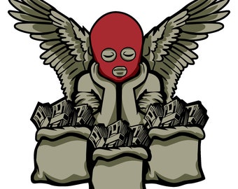 Angel With Money Sticker - Etsy