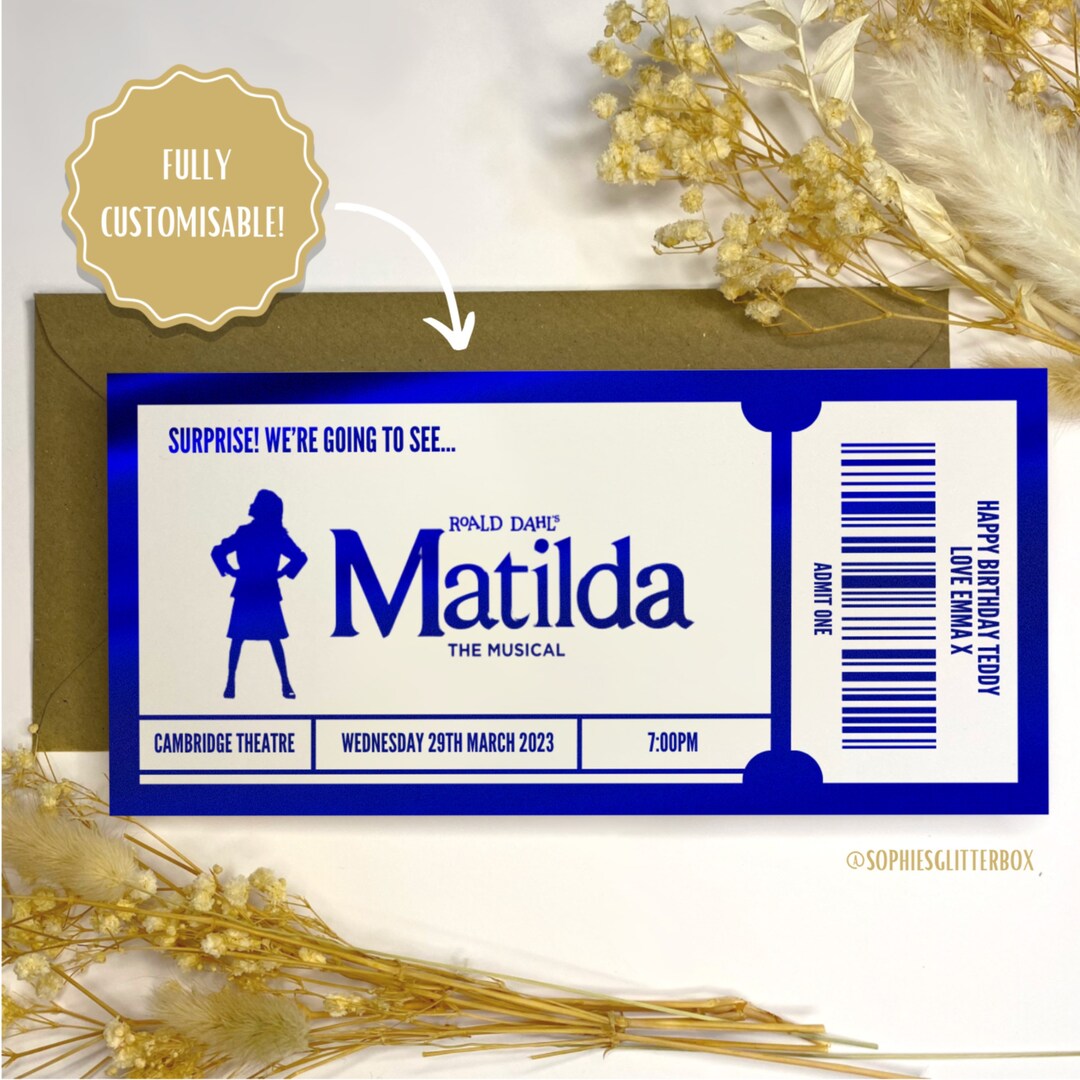 Foil Gift Voucher Ticket, Personalised Gift, Gift Reveal, Surprise ...