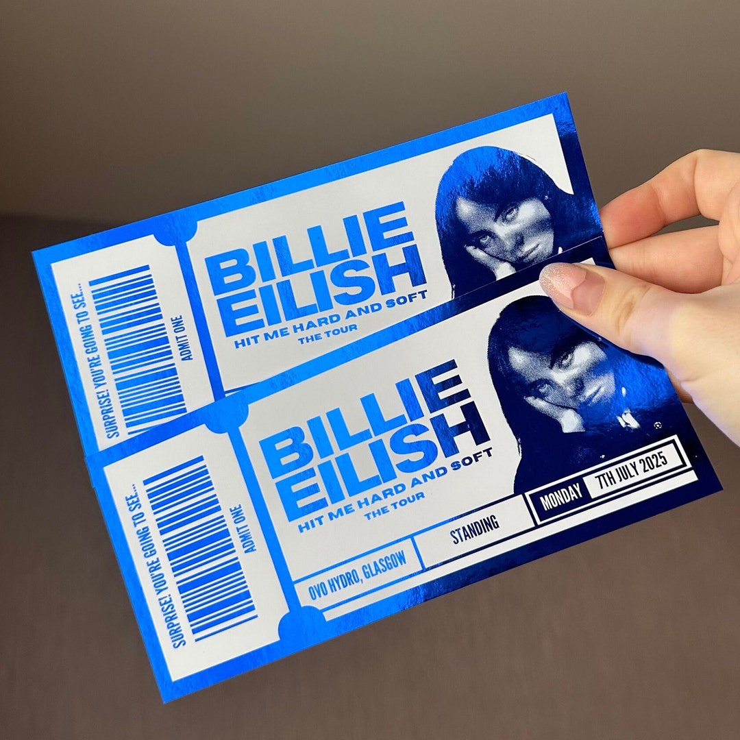 Billie Eilish Hit Me Hard and Soft Tour Ticket, Foil Gift Voucher ...