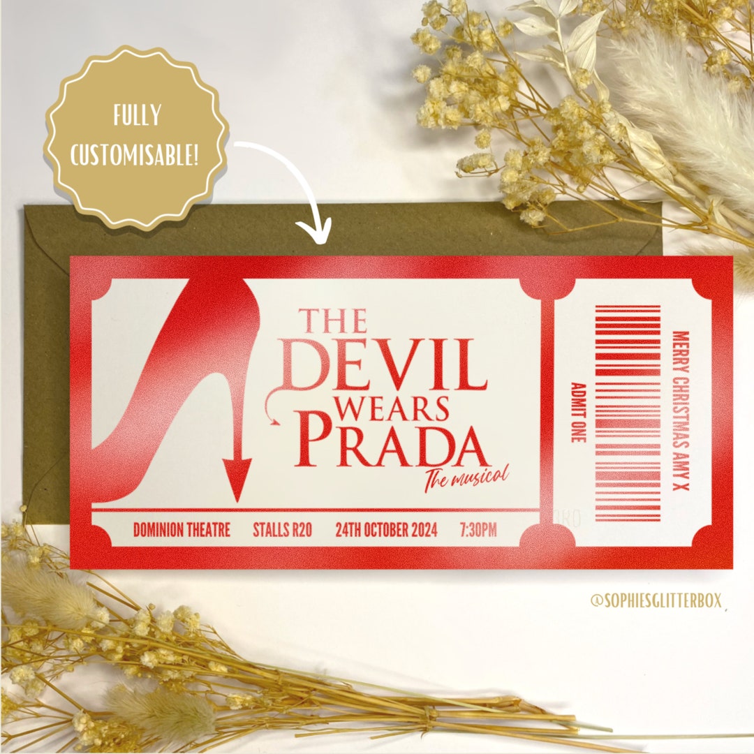 The Devil Wears Prada Musical Ticket, Foil Gift Voucher Ticket ...