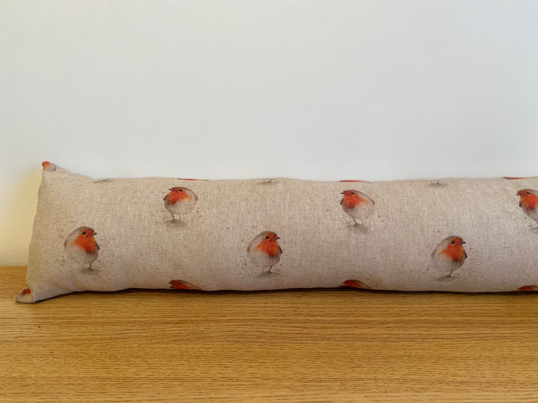 Draught Excluder - Christmas Garden Robin Fabric - 74cm - 90cm - Hollow ...