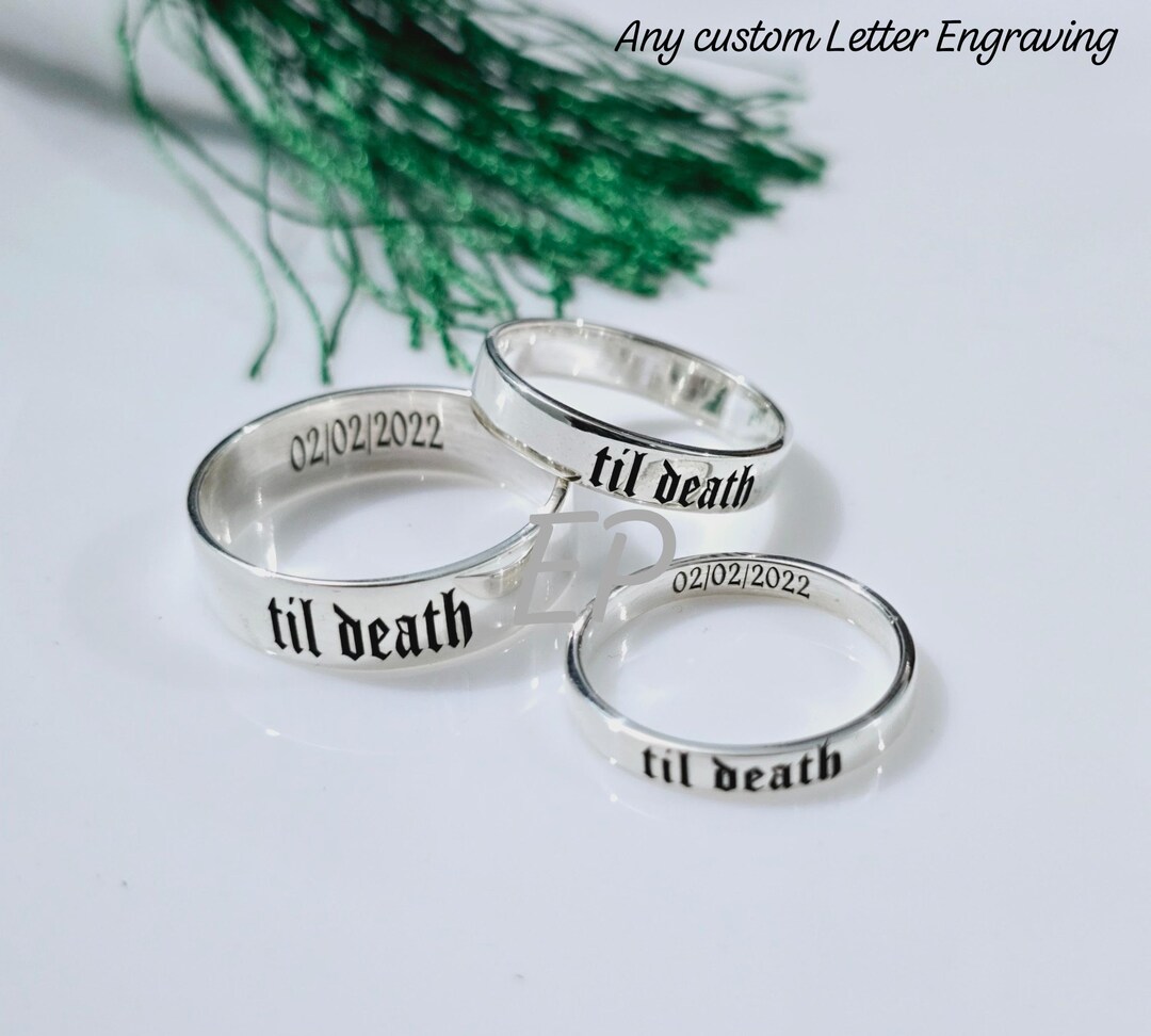 Til Death Ring in 925 Sterling Silver Personalized Ring, Til Death Band ...