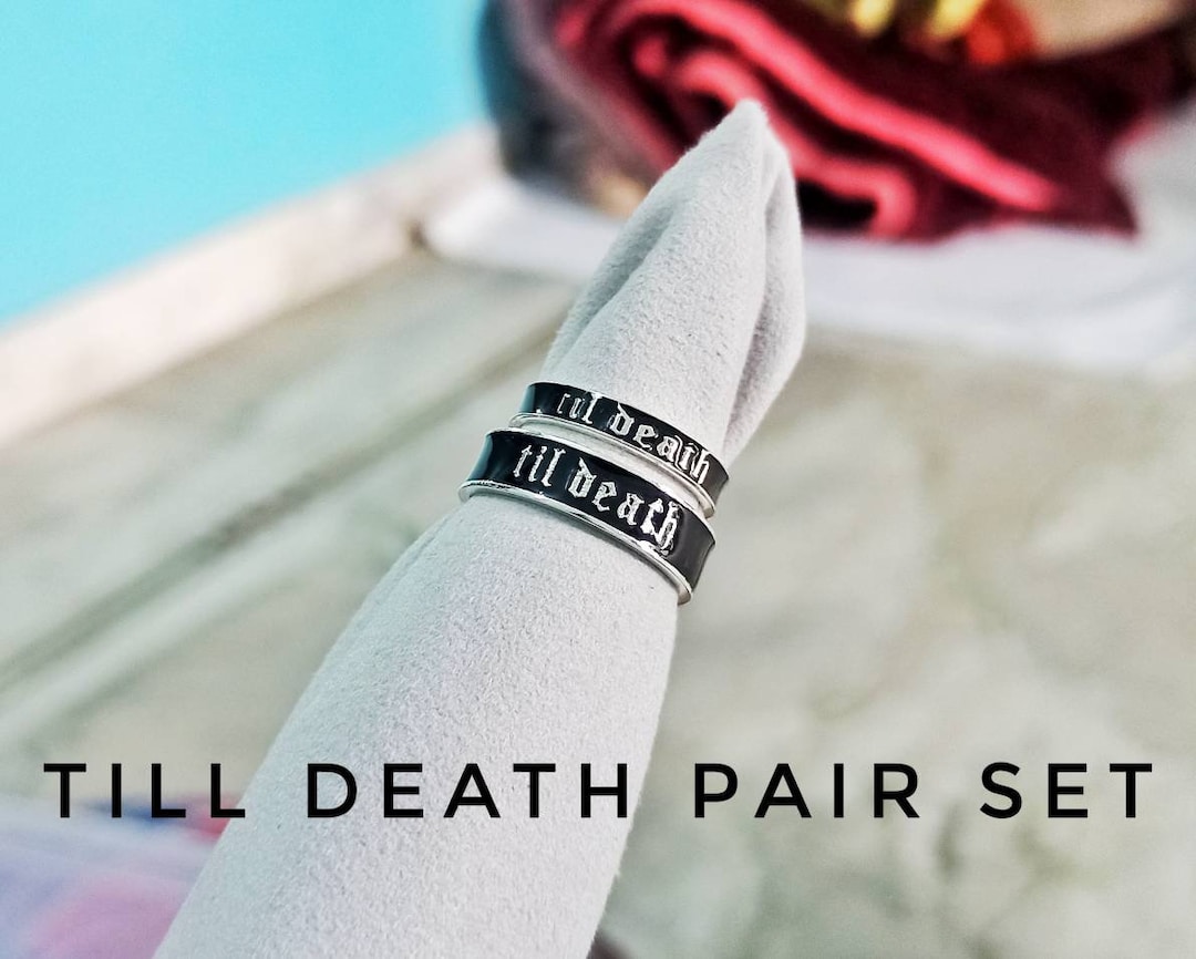 Til Death Band Ring Pair Set Till Death Ring for Men and Women ...