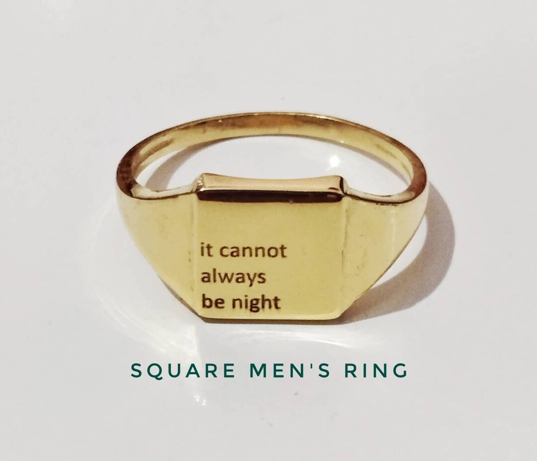 Square Signet Ring, Rectangle Men Ring, 925 Sterling Silver Ring for ...