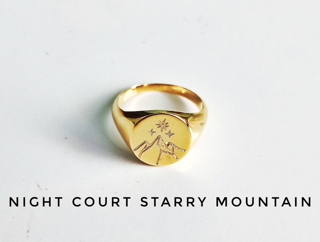 ACOTAR Ring, Night Court Signet Ring, Starry Mountains Ring, Feyre Ring ...