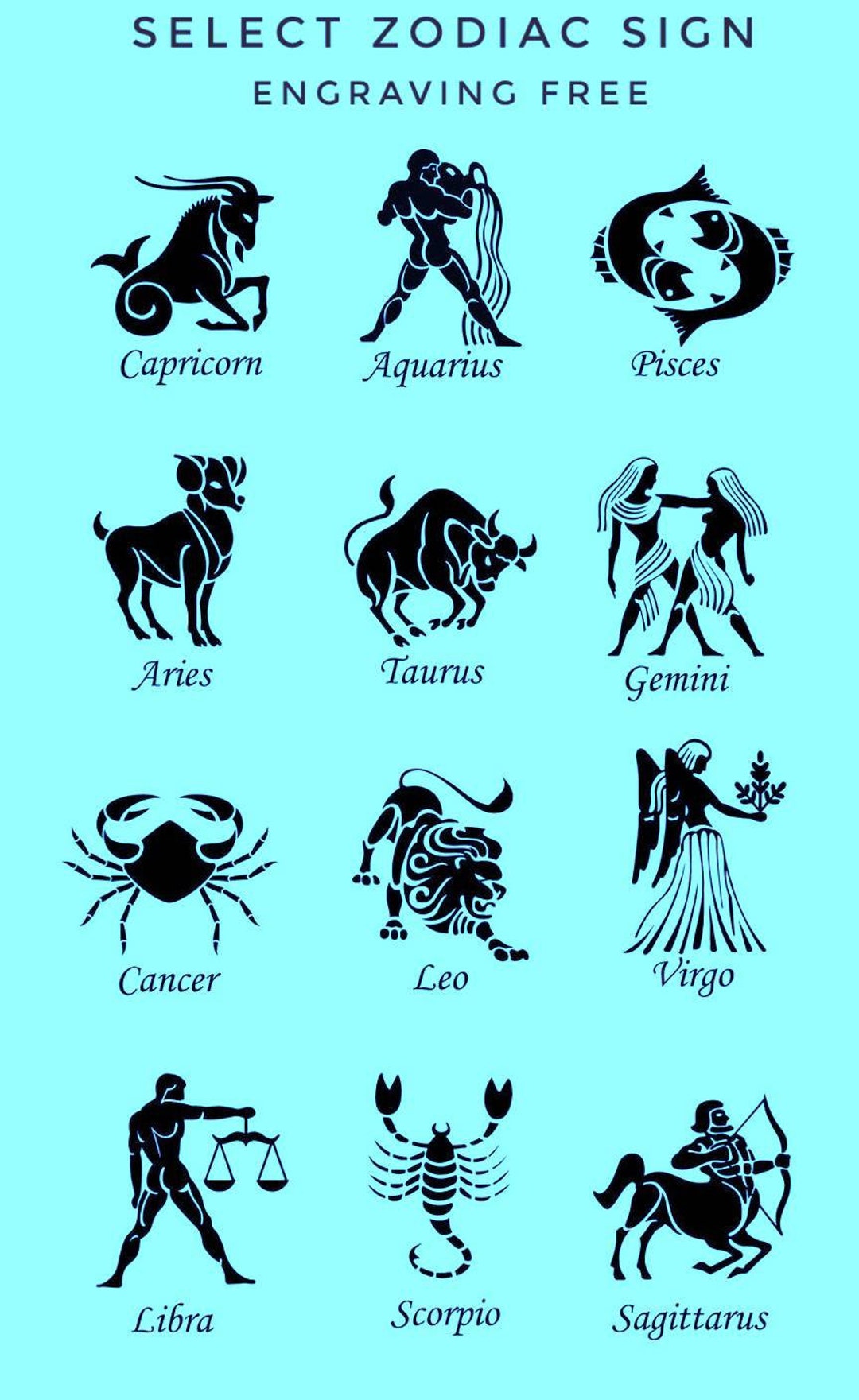 Zodiac Jewelryheavy Zodiac Signet Ring Zodiac Sign Symbol Ring Engraved ...