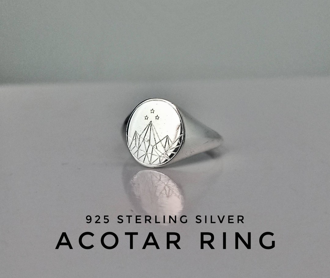 ACOTAR Velaris Night Court Signet Ring, Starry Mountains Night Court ...