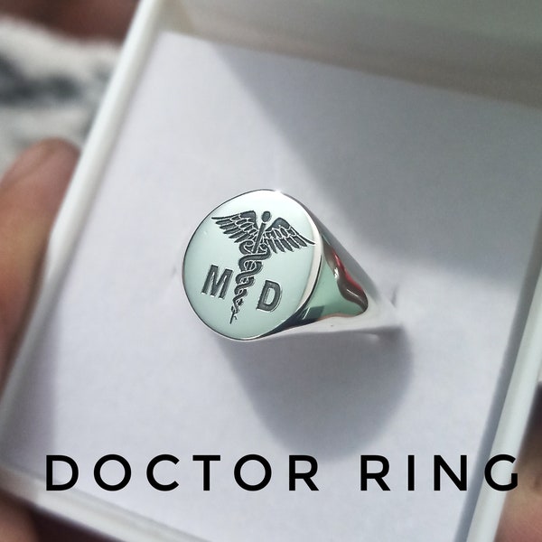 Caduceus Signet Ring - Etsy