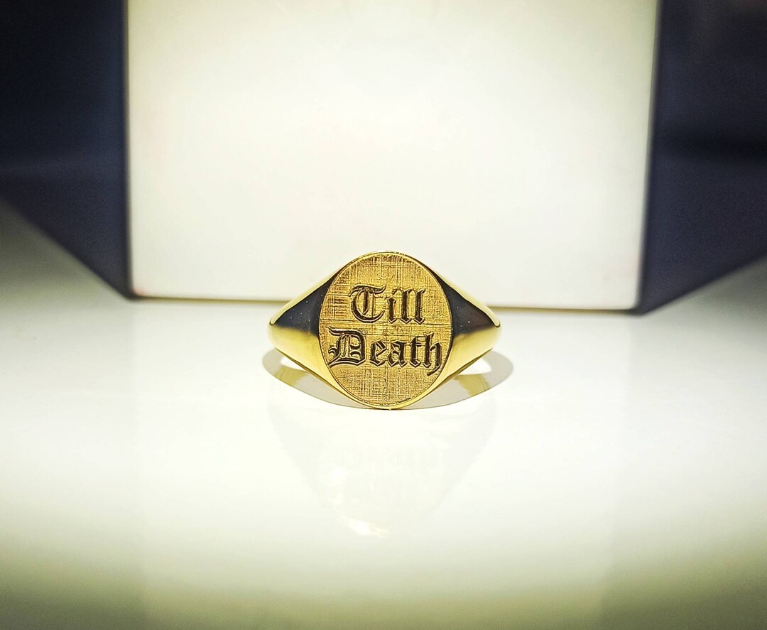 Til Death Ring Signet Ring Promise Ring Anniversary Signet Ring Gift ...
