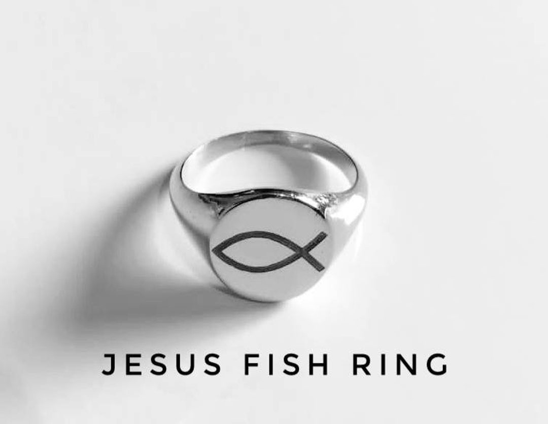 Ichthys 925 Sterling Silver Ring, Fish Ring, Jesus Fish Ring, Christian Rings, Personalized Gift ...